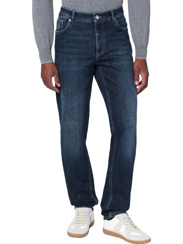 Brunello Cucinelli Washed Cotton Denim Jeans - Blue