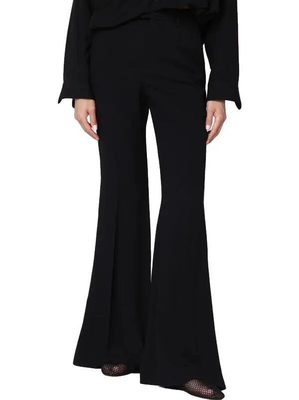 Balenciaga Flared Viscose Pants - Black