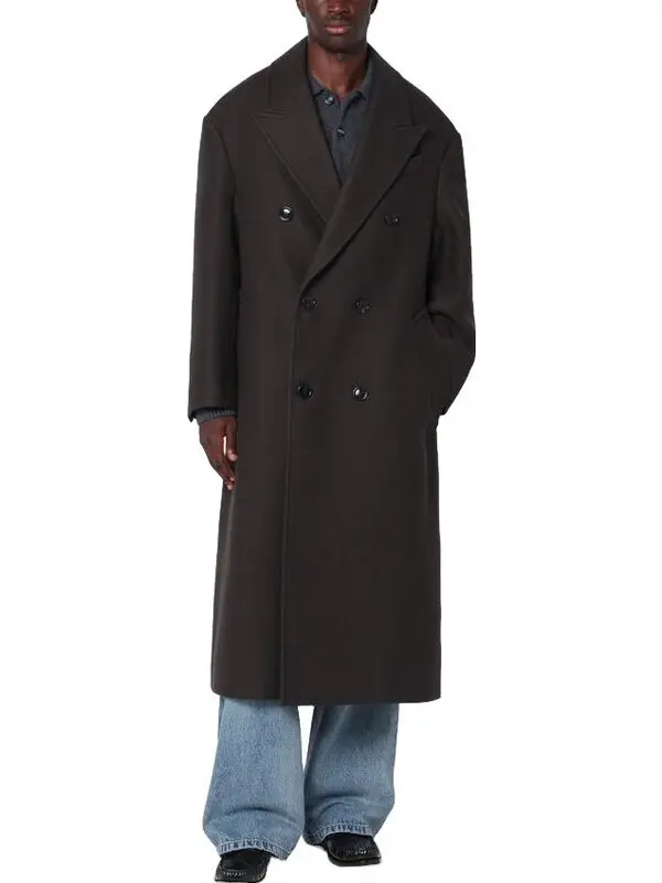 Ami Double-breasted Wool Coat - Grey