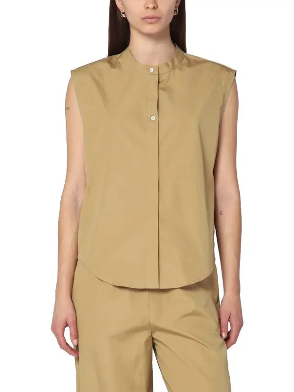 Loulou De Saison Sleeveless Cotton Shirt - Beige