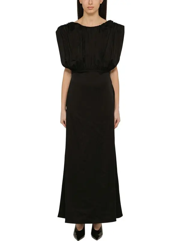 JIL SANDER Long Dress With Ruffles - Black
