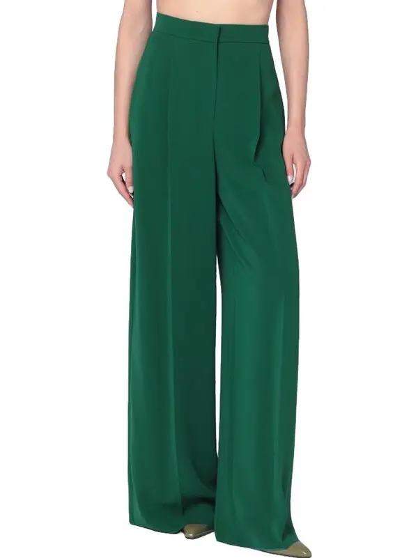 Max Mara Wide Leg Cady Trousers - Green