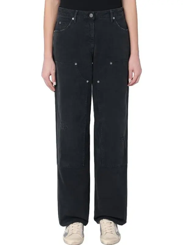 GOLDEN GOOSE Wide Leg Denim Trousers - Black