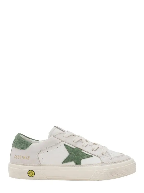 GOLDEN GOOSE Leather And Suede Super-star Sneakers - Green