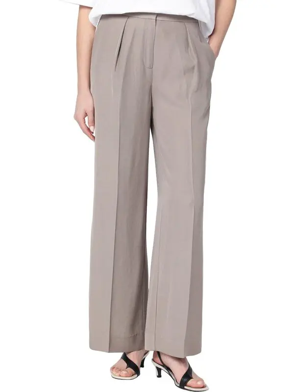 Calvin Klein Trousers In Viscose And Linen Blend - Beige