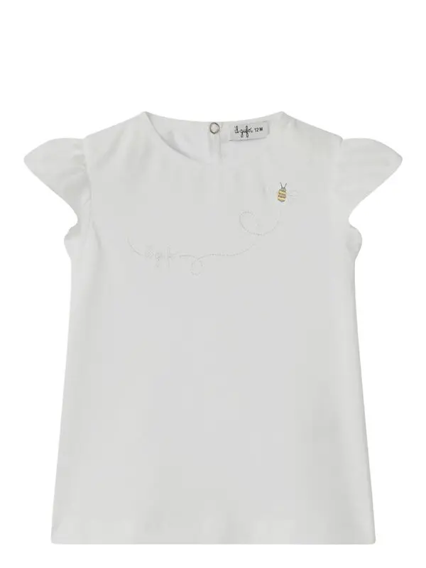 IL GUFO T-shirt With Ruffled Sleeves - White