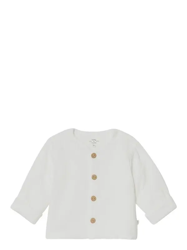 TEDDY & MINOU Round-neck Cotton Jacket - White