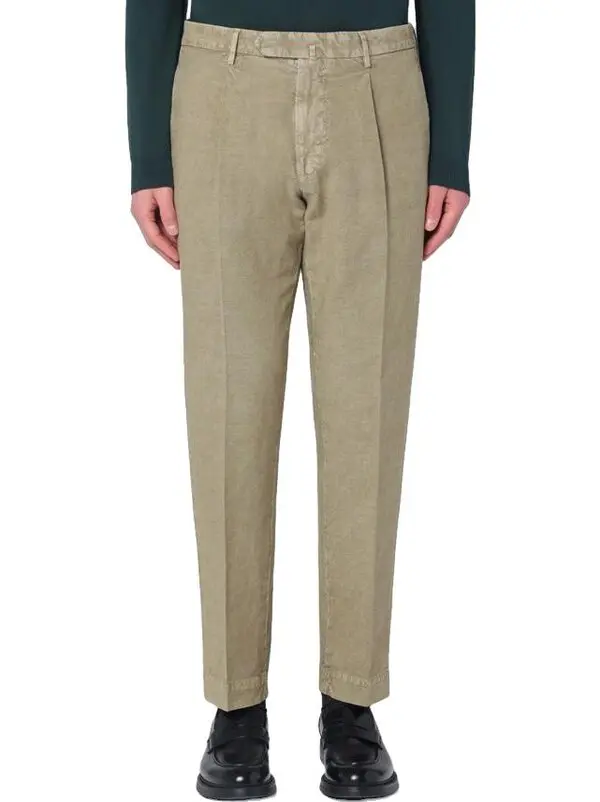 SANTANIELLO Cotton And Linen Trousers - Green