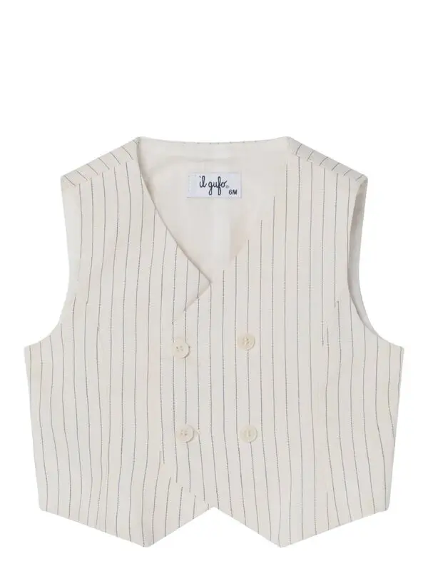 IL GUFO Pinstriped Vest - White