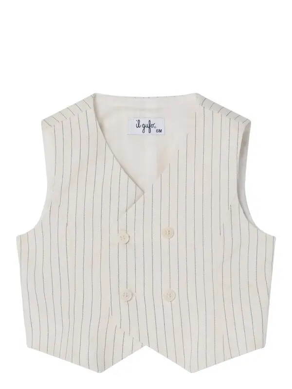 IL GUFO Pinstriped Double-breasted Vest - White