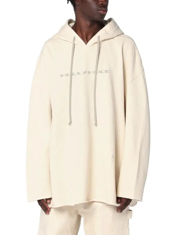 Rick Owens Oversized Cotton Sweatshirt - Beige