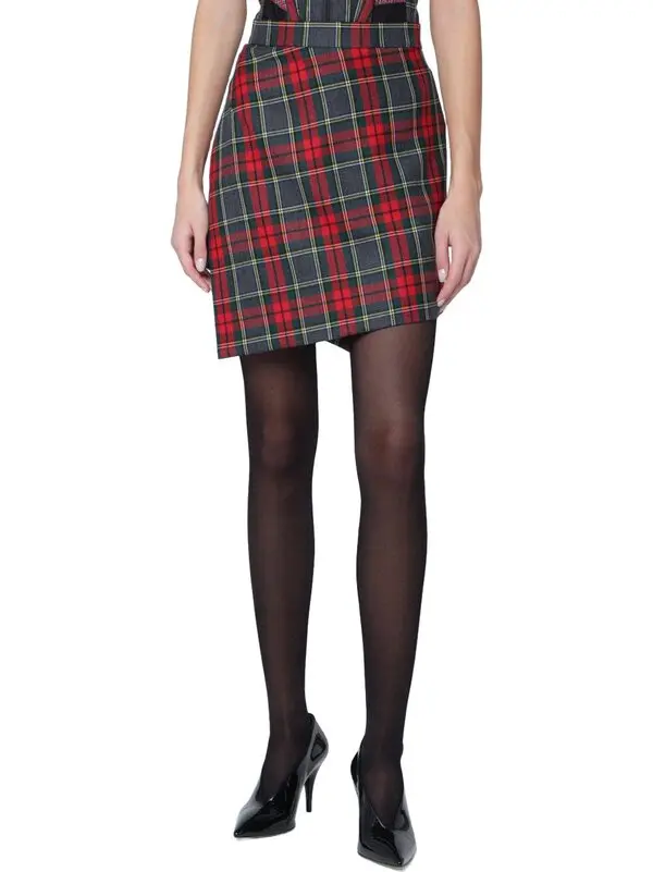 VIVIENNE WESTWOOD Wool Tartan Mini Skirt - Red