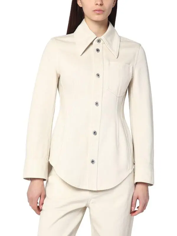 Bottega Veneta Cotton Denim Shirt - Beige