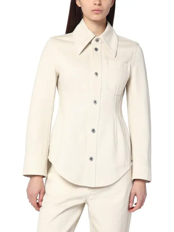 Bottega Veneta Shirt In Denim - Beige