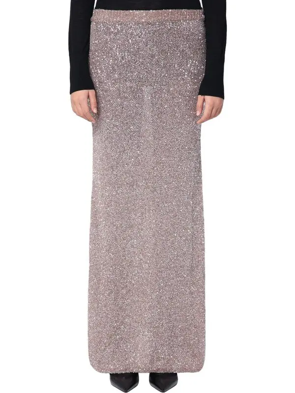 Balenciaga Sequined Maxi Skirt - Brown