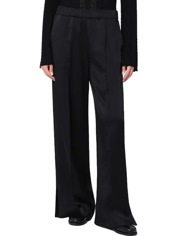JIL SANDER Satin Palazzo Trousers - Black