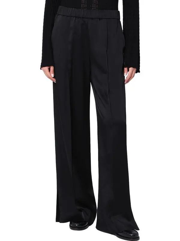 JIL SANDER Satin Palazzo Trousers - Black
