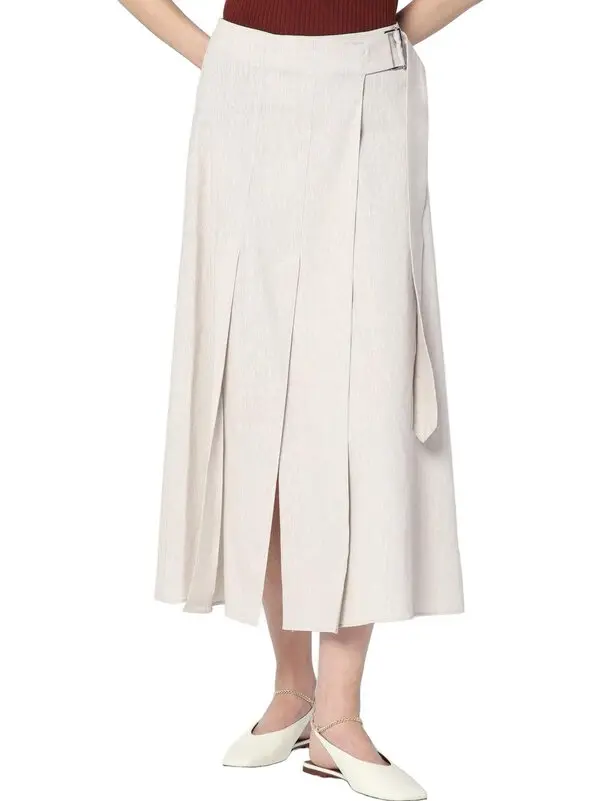 DEPARTMENT 5 Linen Blend Midi Skirt - Beige