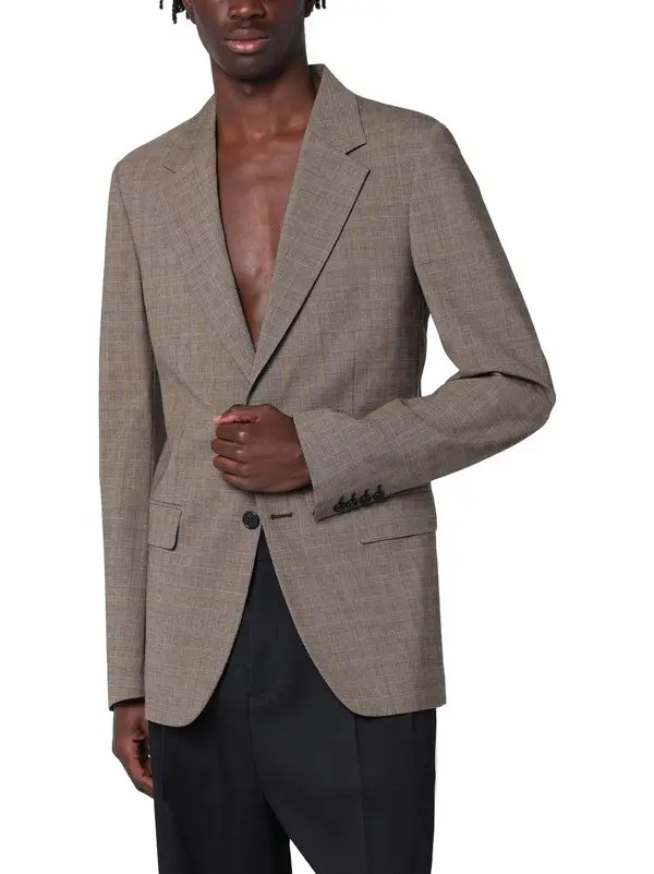 MAISON MARGIELA Single-breasted Jacket In Wool Blend - Brown