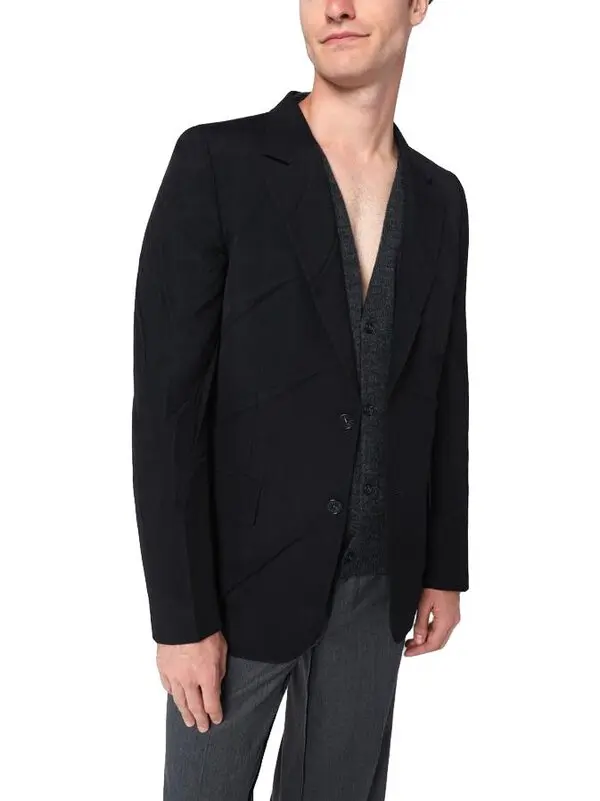 MAISON MARGIELA Wool-blend Single-breasted Jacket - Black