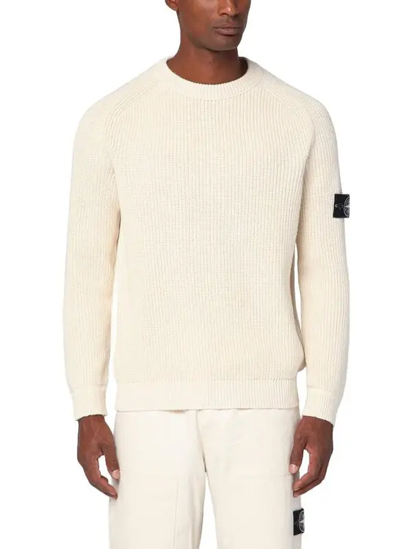 Stone Island Cotton Knit Crewneck Sweater - White