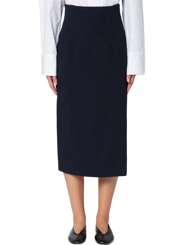 MARGAUX LONNBERG Wool-blend Marlo Midi Skirt - Blue