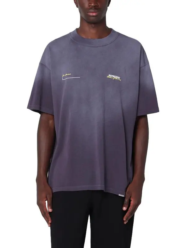 REPRESENT Plum Faded T-shirt With Logo - Purple
