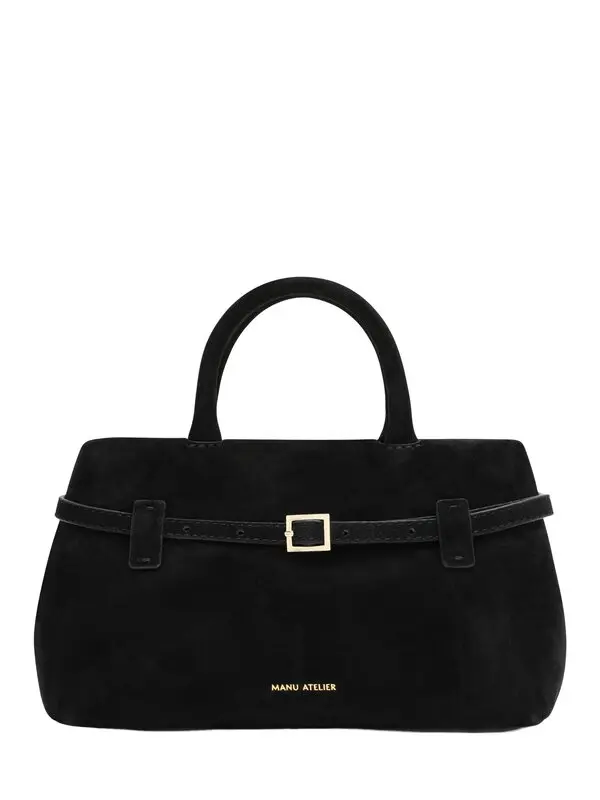 Manu Atelier Le Cambon 25 Suede Bag - Black
