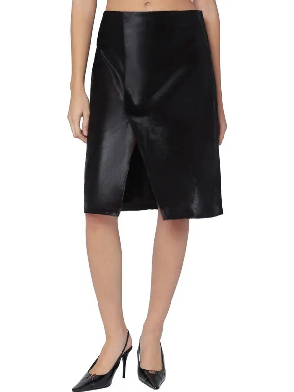 Loulou De Saison Myra Pony-effect Leather Skirt - Brown
