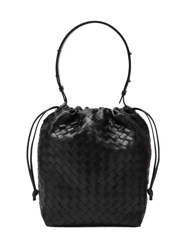 Bottega Veneta Intrecciato Bucket Bag - Black