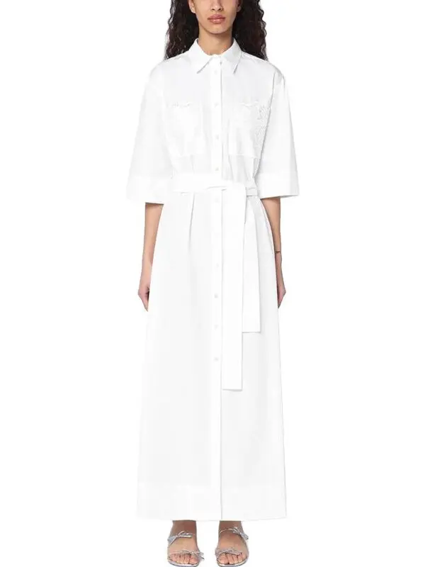 P.a.r.o.s.h Shirt Dress With Belt - White
