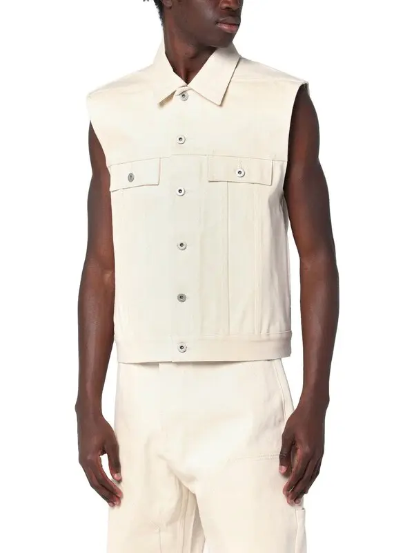 Rick Owens Denim Gilet - Beige