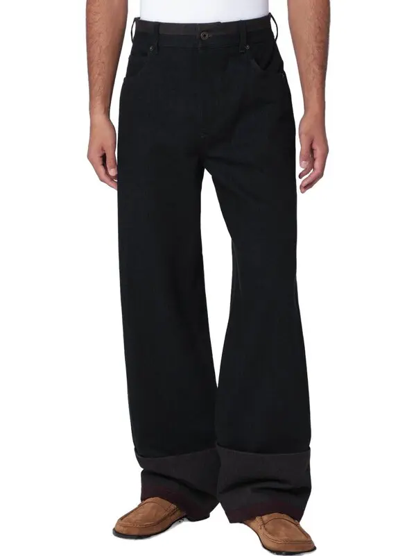 Loewe Straight-leg Cuffed Jeans - Black