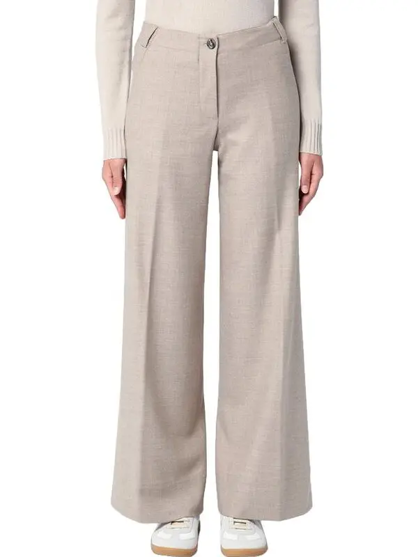 QL2 QUELLEDUE Mélange Wide Trousers - Grey