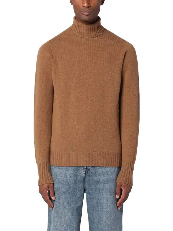 DRUMOHR Virgin Wool Turtleneck Sweater - Beige