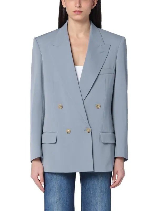 Stella McCartney Light Wool Double-breasted Jacket - Grey