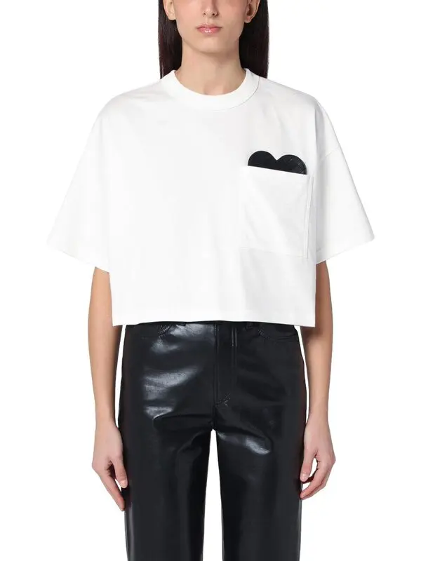 Bottega Veneta Short-sleeved Crop T-shirt - White