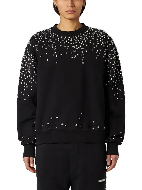 1989 STUDIO Crew-neck Sweatshirt With Crystal Detailing - Black