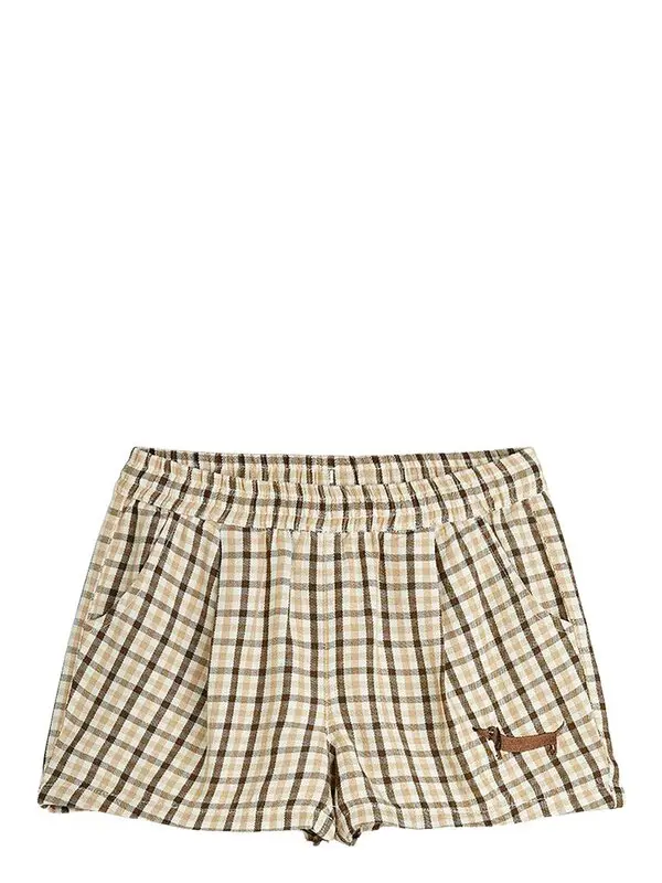 MINI RODINI Check Pattern Shorts - Beige