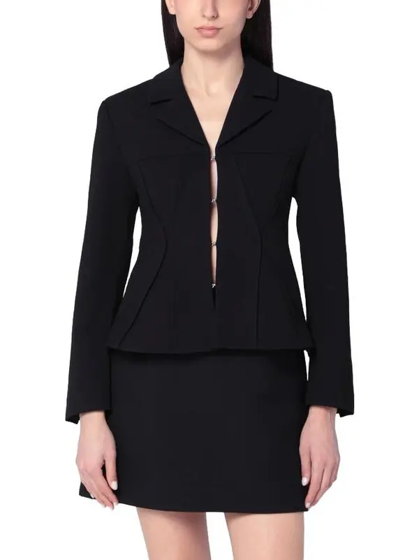 GANNI Jacket In Crêpe - Black