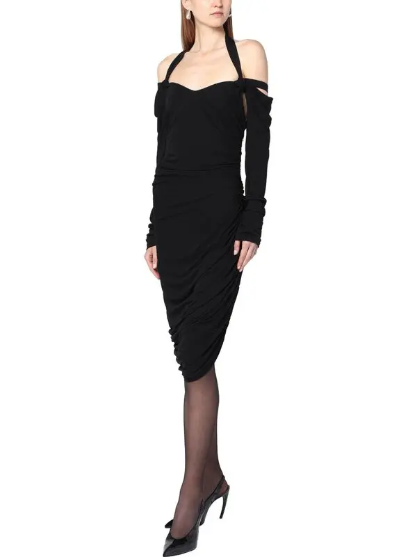 Attico Viscose Crêpe Midi Dress - Black