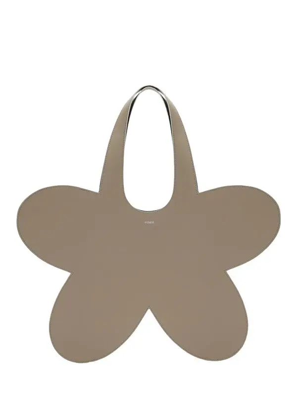 Coperni Flower Leather Tote Bag - Beige