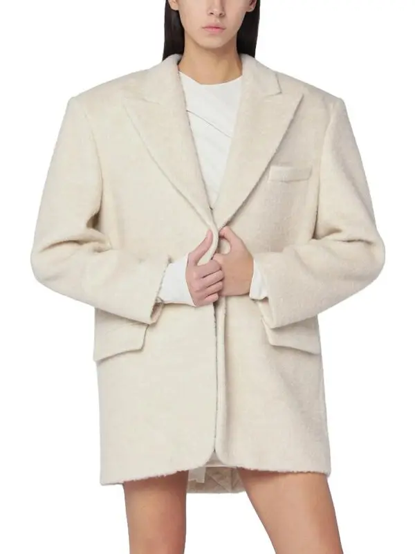 Andamane Oversized Jacket In Wool Blend - White