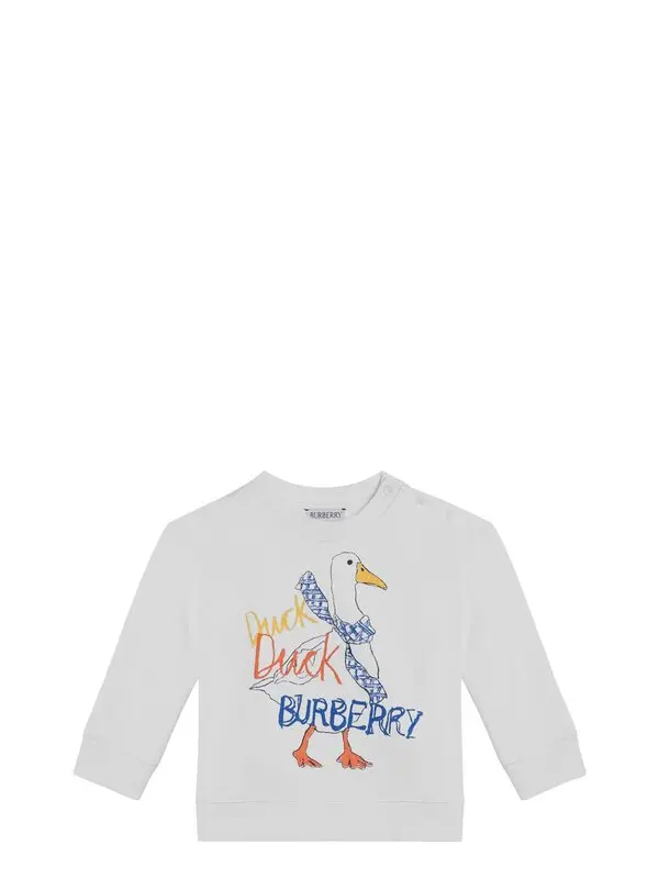 Burberry Logo Print Sweatshirt - White