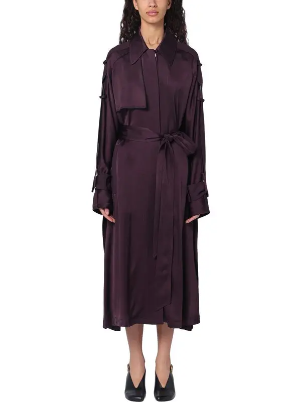 Victoria Beckham Single-breasted Trench Coat - Burgundy