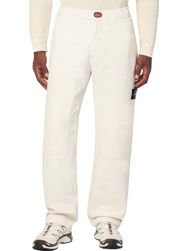 Stone Island Cotton Trousers - White