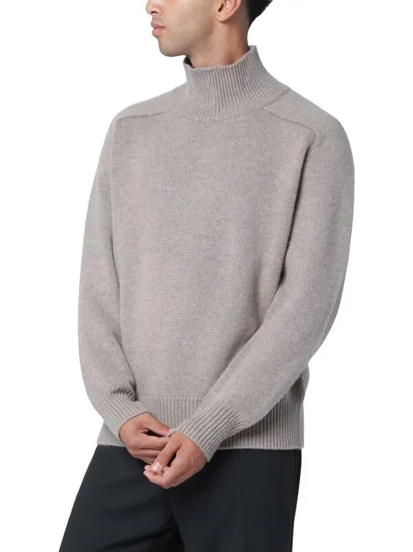 Soft Goat Cashmere Turtleneck Sweater - Grey