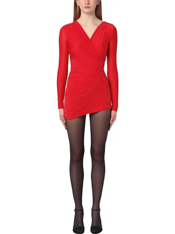 Balenciaga Draped Mini Dress - Red