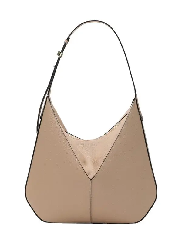VALEXTRA Vivi Leather Hobo Bag - Beige