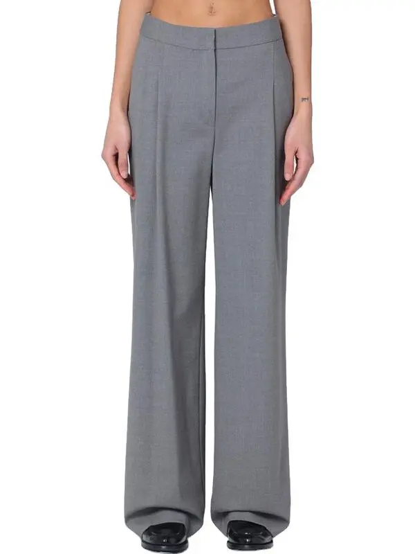 Loulou De Saison Wide Leg Wool Pants - Grey